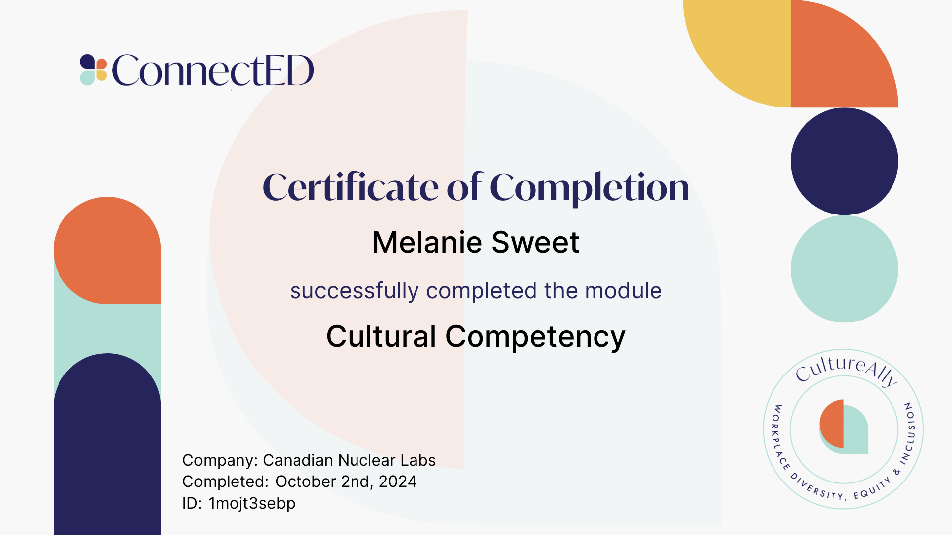 Certificate | ConnectED by CultureAlly